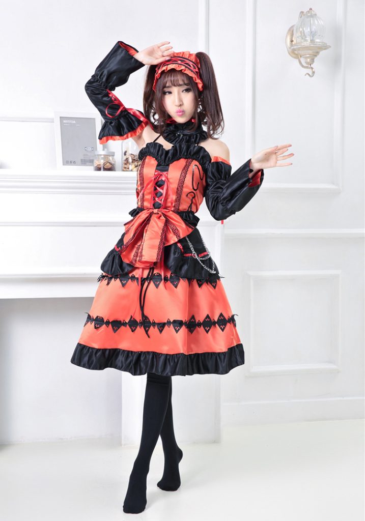 Anime Date A Live Nightmare Tokisaki Kurumi Uniform Cosplay Costumes ...
