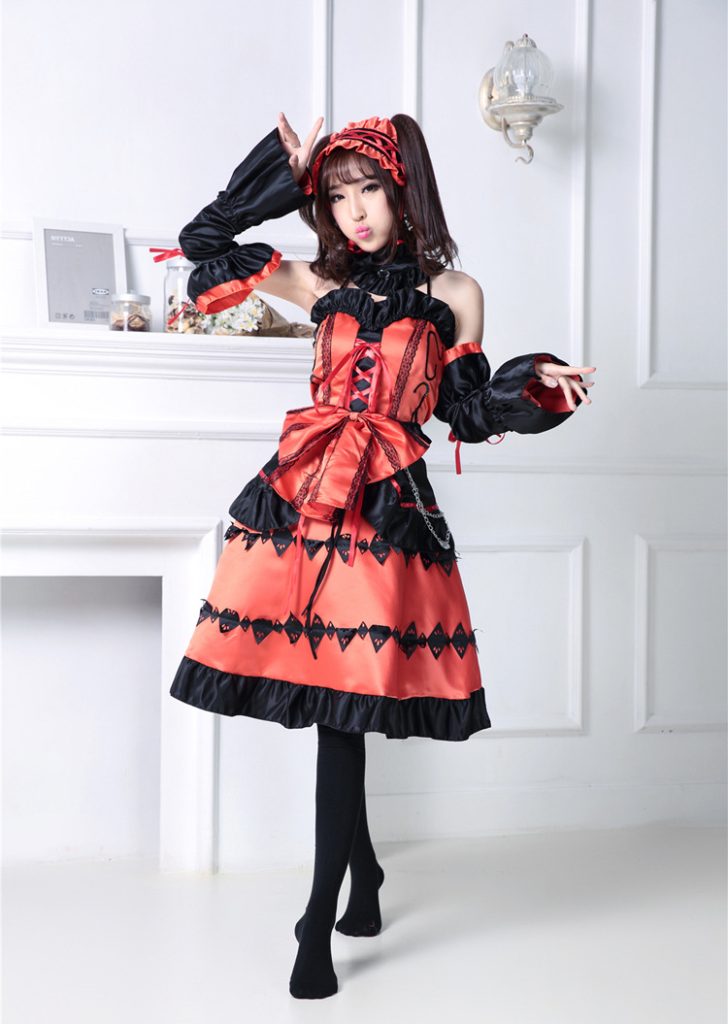 Anime Date A Live Nightmare Tokisaki Kurumi Uniform Cosplay Costumes ...
