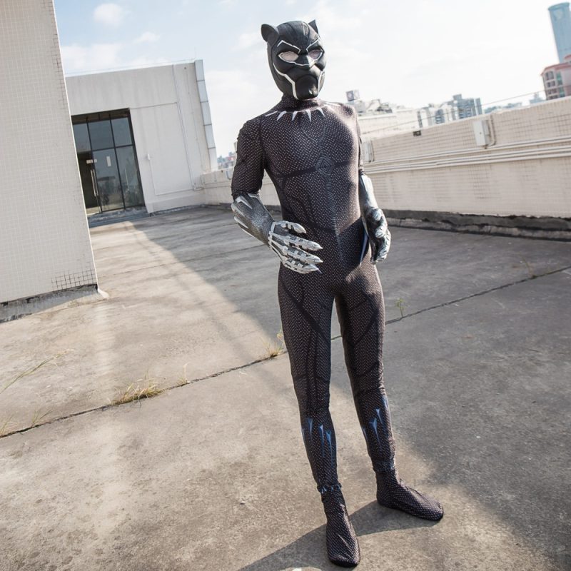 Movie Black Panther Costume Jumpsuit Cosplay Superhero Zentai Suit ...