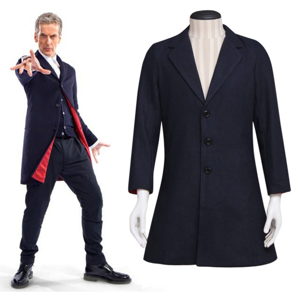 Doctor Who Coat Suit Twelveth 12th Dr Navy Blue Frock Halloween ...
