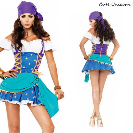 Women Gypsy Pirate Costume Halloween Carnival Uniforms Party Cosplay ...