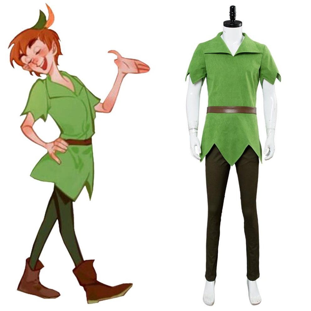 Movie Peterpan Peter Pan Cosplay Costume Green Top Pants Hat Belt ...