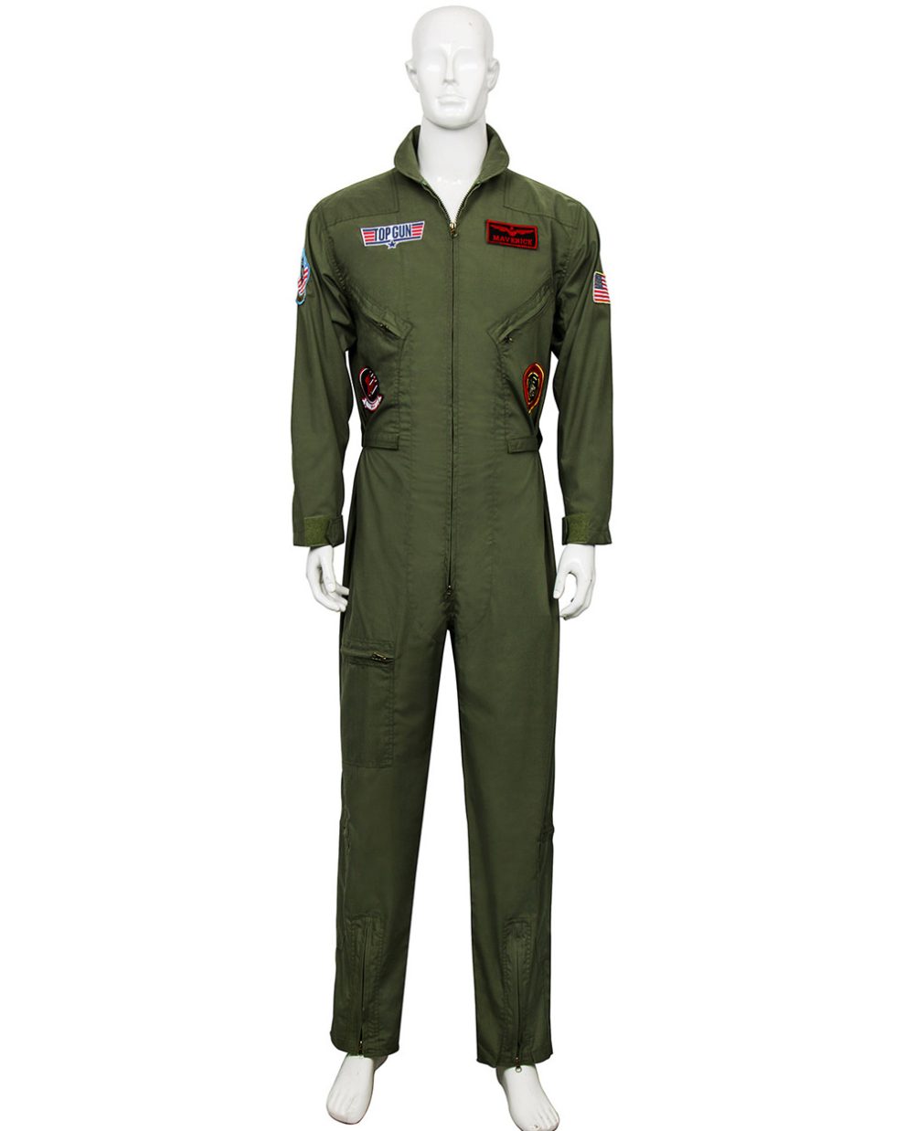 Top Gun Men Flight Suit Airman Costume Halloween Party Cosplay ...