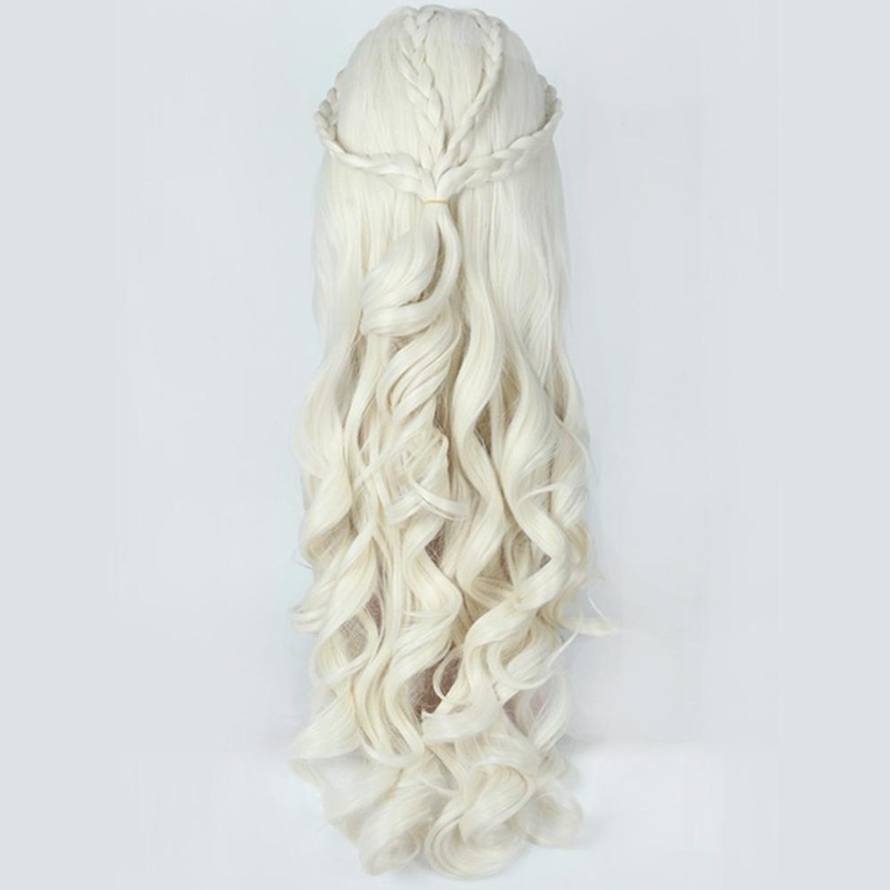 Game Thrones Silver Beige Wig Khaleesi Daenerys Targaryen Cosplay 80cm ...