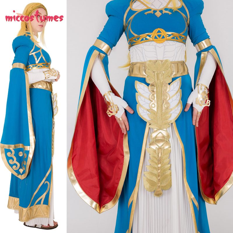 Exclusive The Legend Zelda Breath Wild Princess Blue Long Dress Gown ...