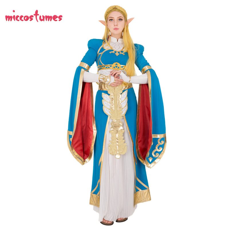 Exclusive The Legend Zelda Breath Wild Princess Blue Long Dress Gown ...