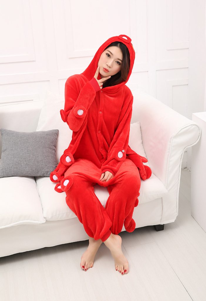 Zootopia Red Octopus Adult Costume Cartoon Animal Cosplay Kigurumi ...