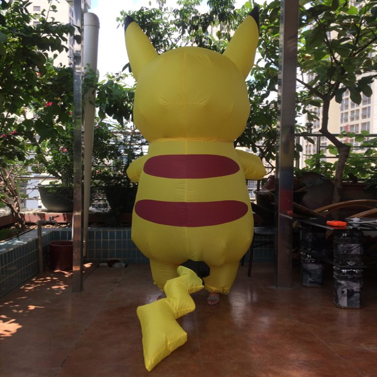 Men Adult Inflatable Pikachu Costume Anime Cosplay Carnival Fantasy ...