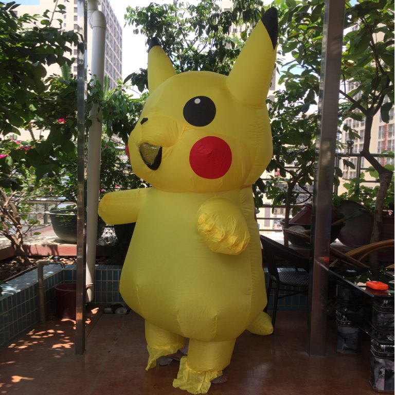 Men Adult Inflatable Pikachu Costume Anime Cosplay Carnival Fantasy ...