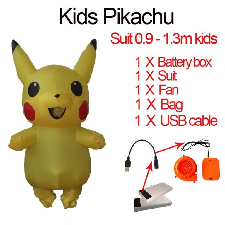 Men Adult Inflatable Pikachu Costume Anime Cosplay Carnival Fantasy ...