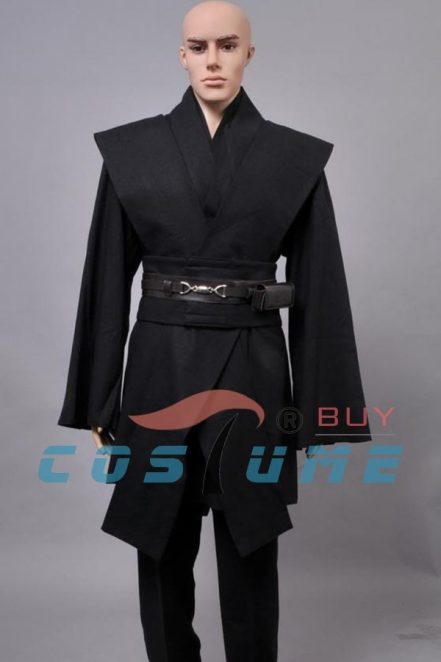 Jedi Costume Anakin Skywalker Cosplay Outfit Black Cloak Star Wars ...