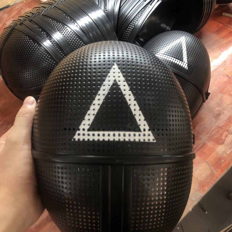 Tv Squid Game Black Mask Cosplay Round Six Square Circle Triangle ...