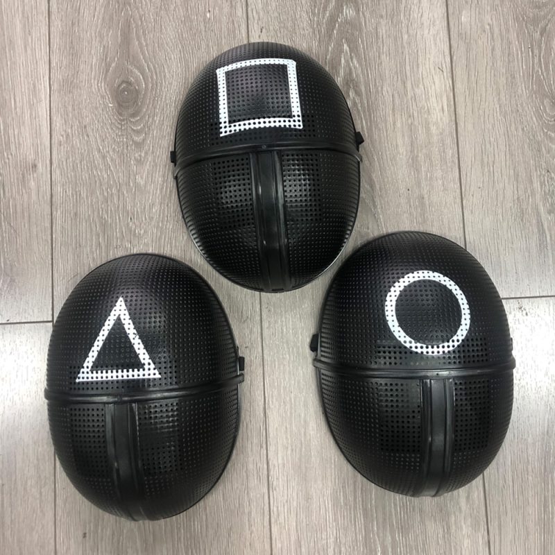 Tv Squid Game Black Mask Cosplay Round Six Square Circle Triangle ...