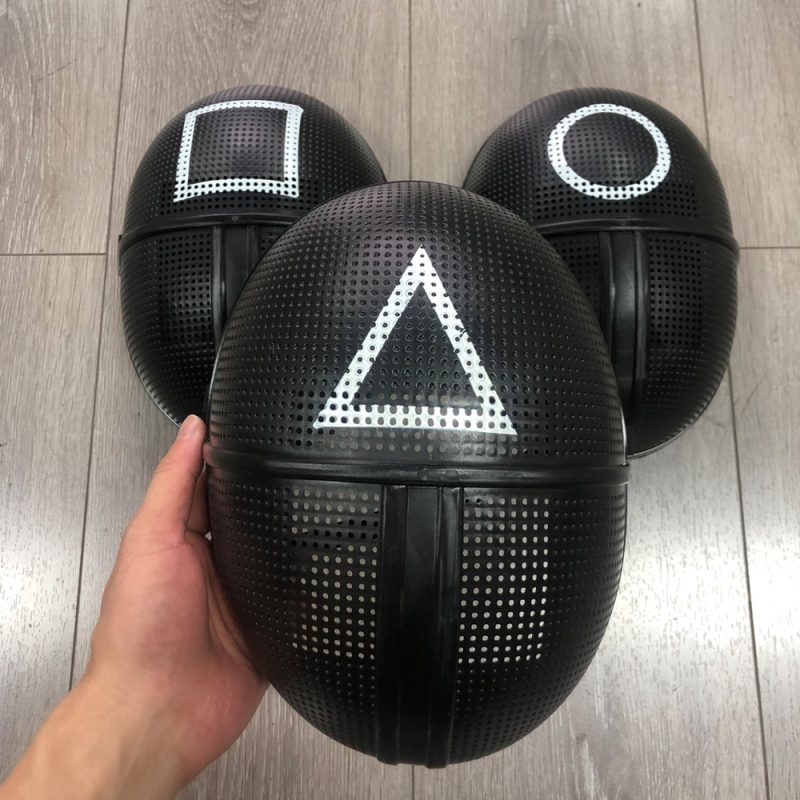 Tv Squid Game Black Mask Cosplay Round Six Square Circle Triangle ...