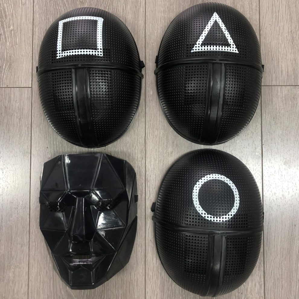 Tv Squid Game Black Mask Cosplay Round Six Square Circle Triangle ...