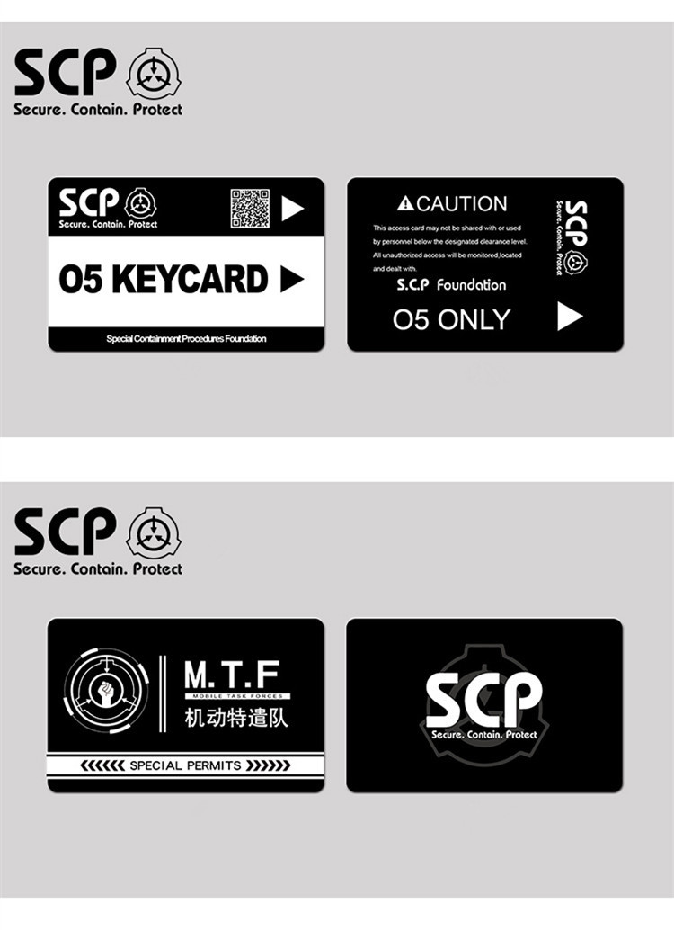 Scp Foundation Crystal Card Stickers Access Secret Laboratory Cos Cover ...