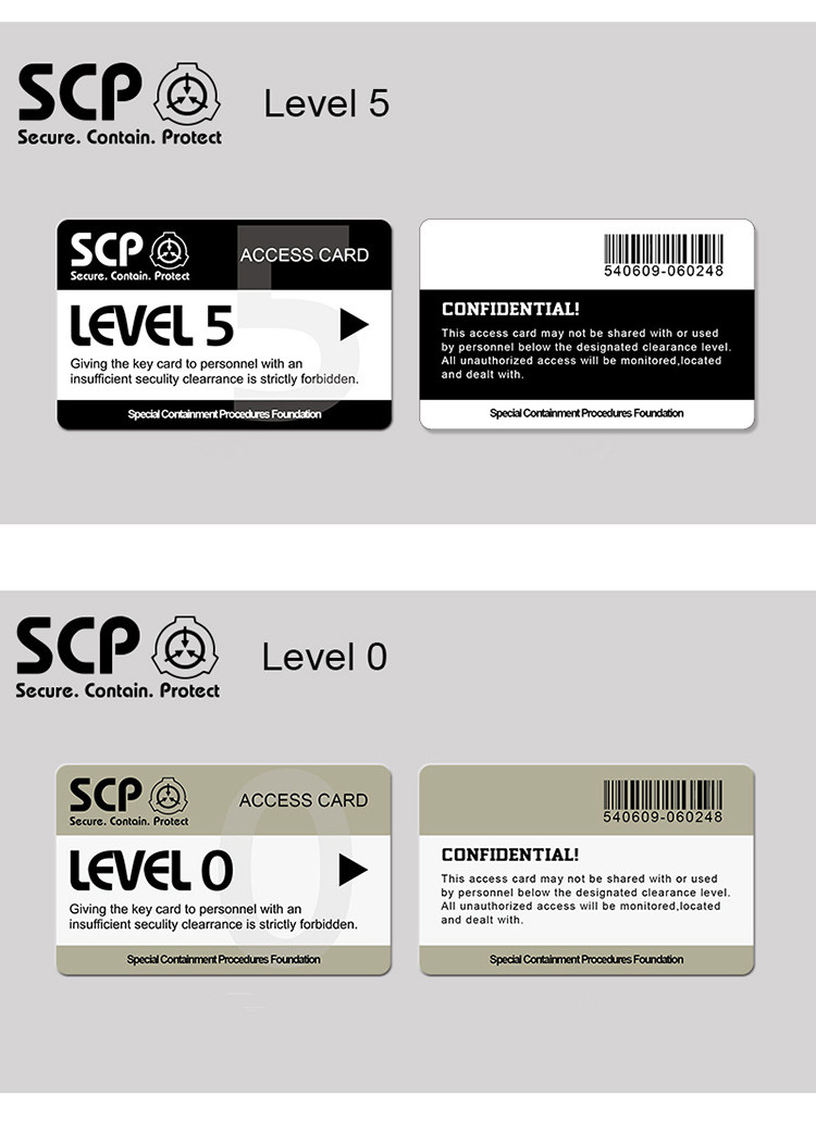 Scp Foundation Crystal Card Stickers Access Secret Laboratory Cos Cover ...