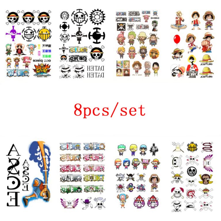 Anime One Piece Tattoo Stickers Cosplay Prop Monkey D Luffy Waterproof ...