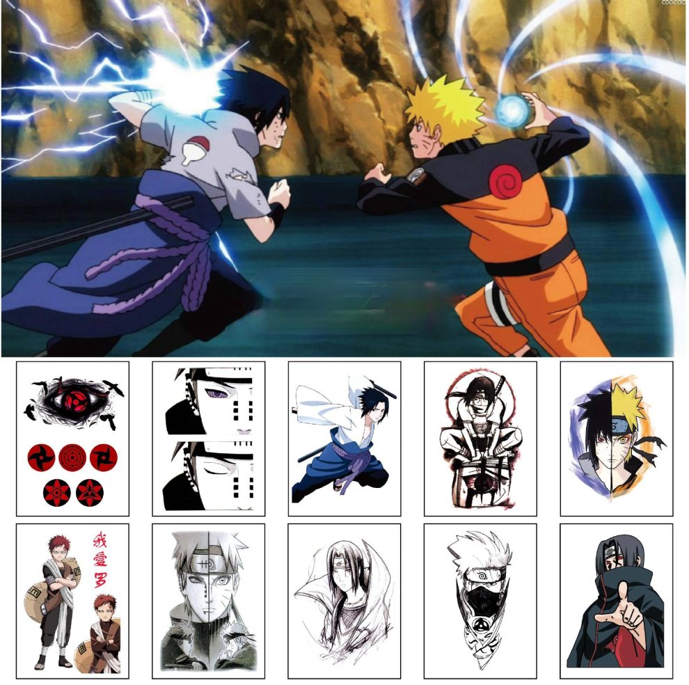 Anime Ninja Cosplay Tattoo Stickers Yuzhibo Sasuke Write Round Eye ...