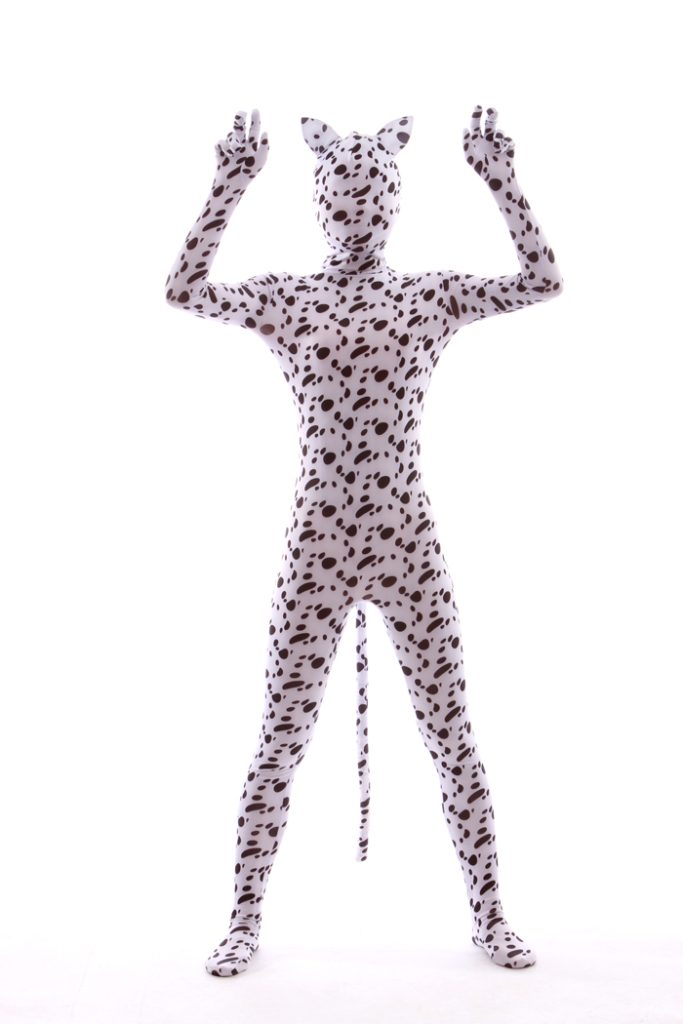 Adult Zipper Full Body Spandex Leopard Zentai Zebra Costumes Halloween ...