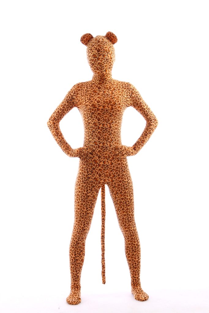 Adult Zipper Full Body Spandex Leopard Zentai Zebra Costumes Halloween ...