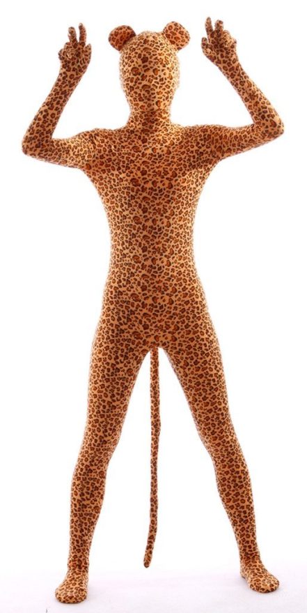 Adult Zipper Full Body Spandex Leopard Zentai Zebra Costumes Halloween ...