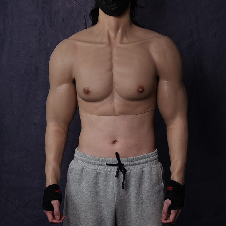Realistic Silicone Fake Muscle Belly Body Suit With Arms Simulation ...