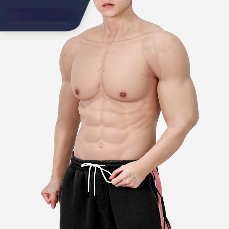 Realistic Silicone Fake Muscle Belly Body Suit With Arms Simulation ...