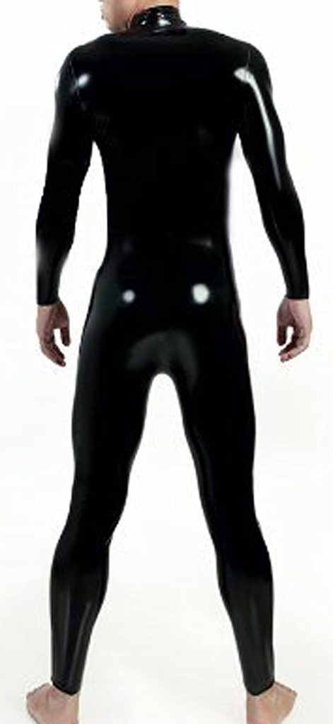 Men’s Latex Rubber Bodysuit Uniform Catsuit Front Zipper - CosplayWare.com