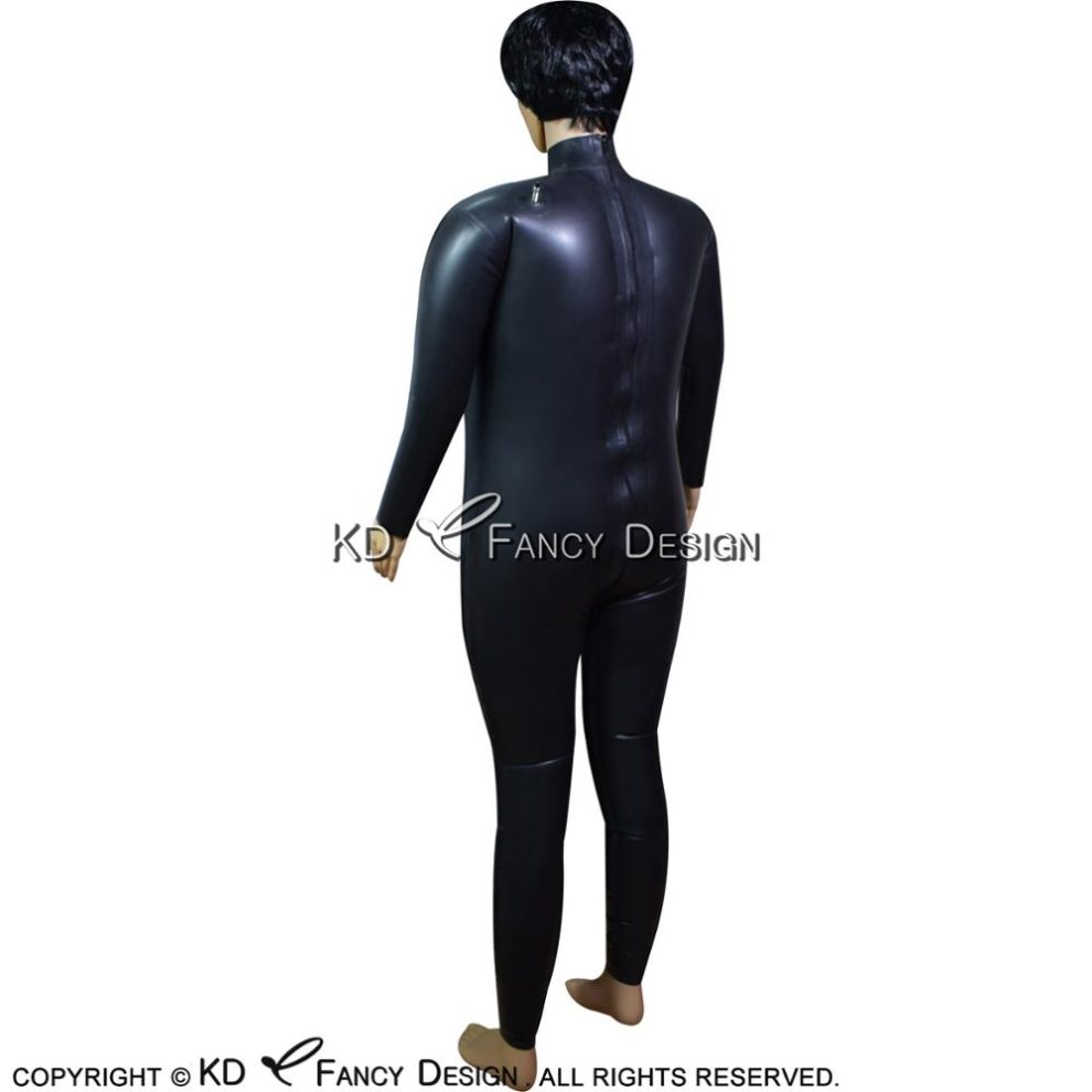 Black Sexy Inflatable Latex Catsuit With Back Zip Rubber Bodysuit ...