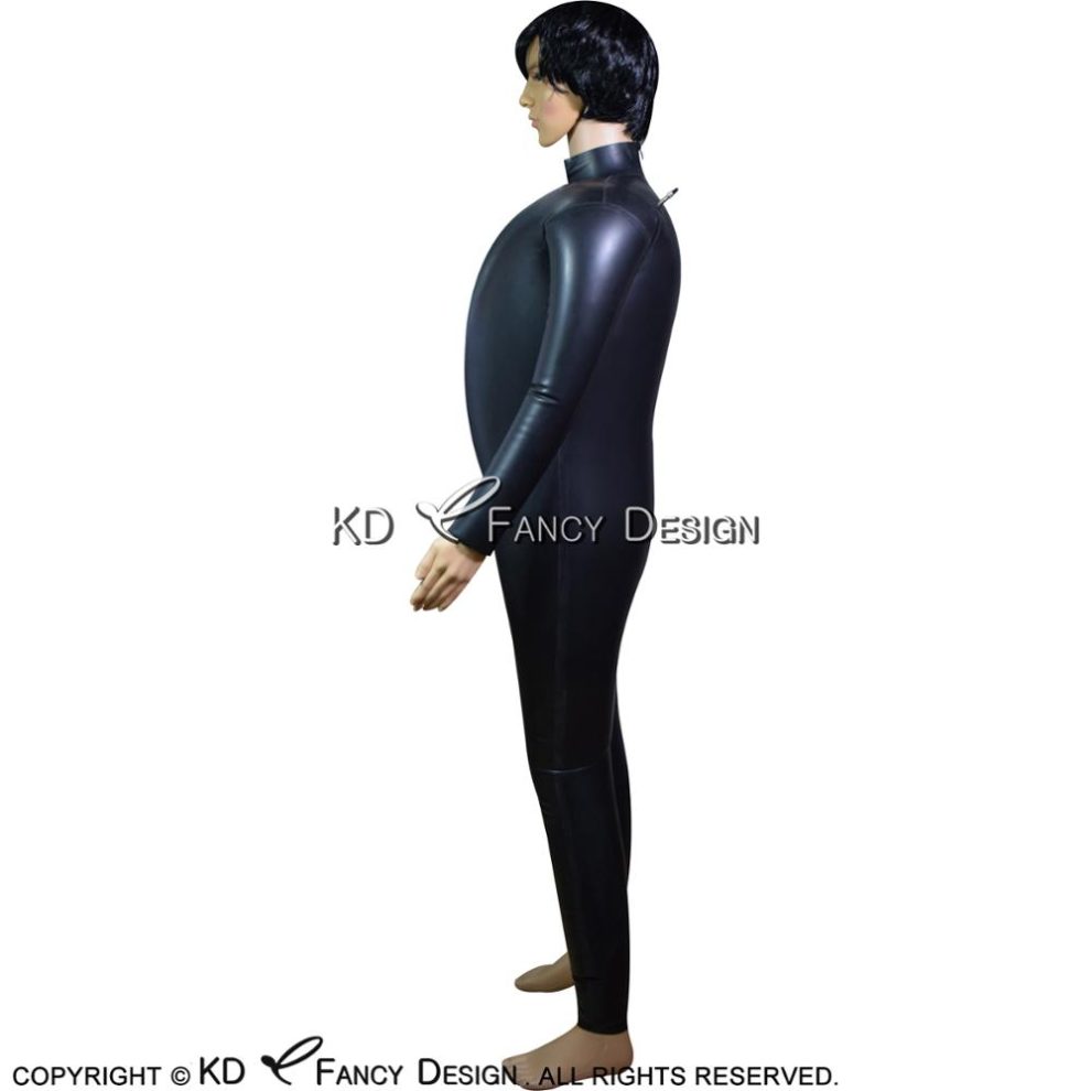 Black Sexy Inflatable Latex Catsuit With Back Zip Rubber Bodysuit ...