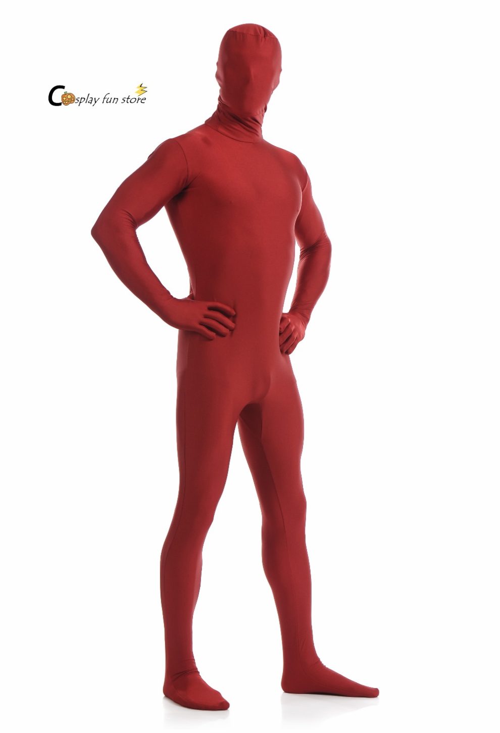 Adult Full Body Spandex Lycra Zentai Suit Wine Red Tight Suits Pure ...