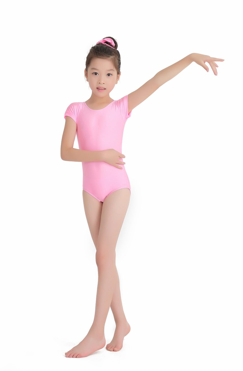 Speerise Girls Scoop Short Sleeve Ballet Dance Gymnastic Leotards Nylon For Kids - CosplayWare.com