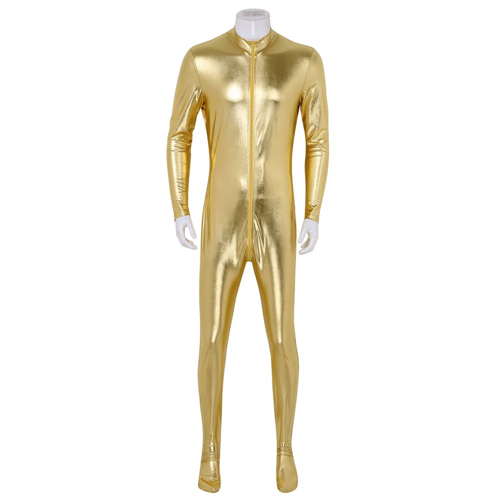 Mens Metallic Spandex Bodysuit Lycra Shiny Catsuit Sexy Unisex Zentai ...