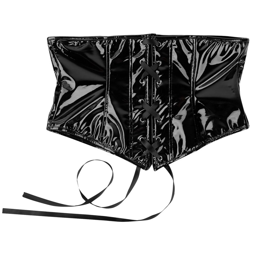 Womens Wetlook Sexy Clubwear Costume Faux Leather Lace Zip Front ...