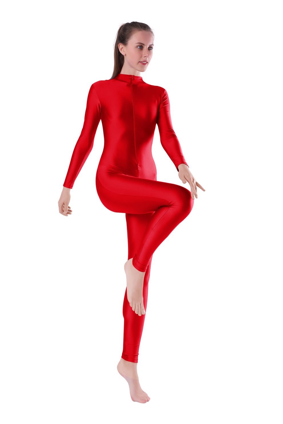 Speerise Woman Full Body Long Sleeve Spandex Unitard Bodysuit Adult ...