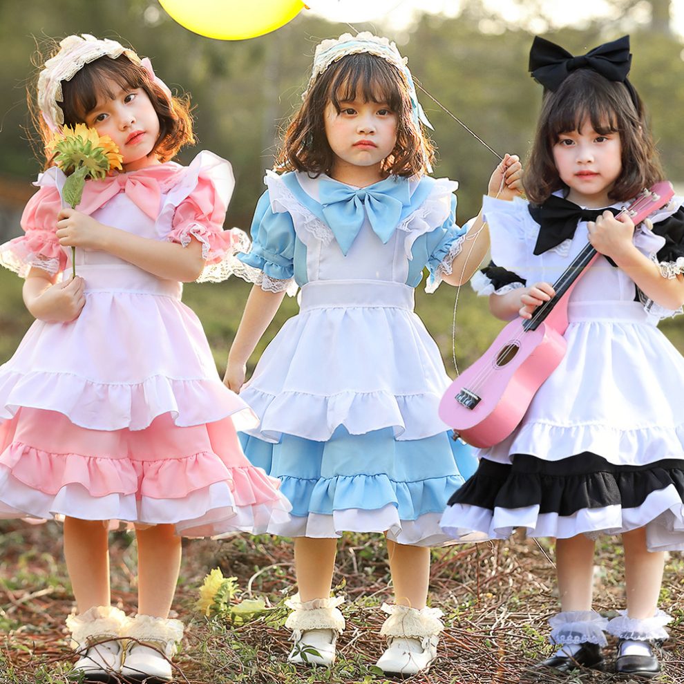 Umorden Child Kids Wonderland Alice Costume For Girls Teen Girl Maid ...