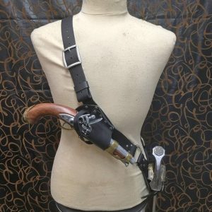 Pirate Leather Baldric Gun Sword Holster Larp Flintlock Pistol Kit ...