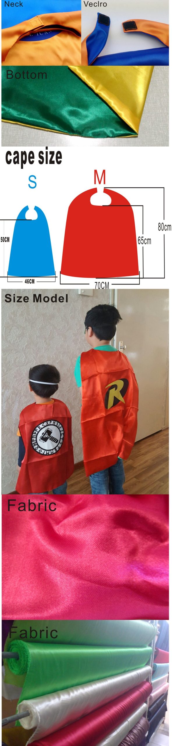 Plain Solid Two Colored Satin Superhero Cape Child Party Favor Capes ...