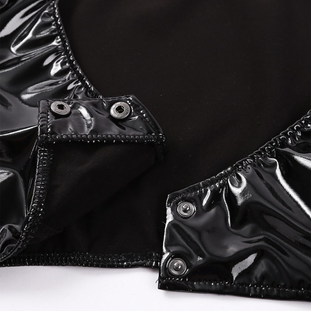 Womens Ladies Wetlook Clubwear Cocktail Party Leather Latex French Maid ...