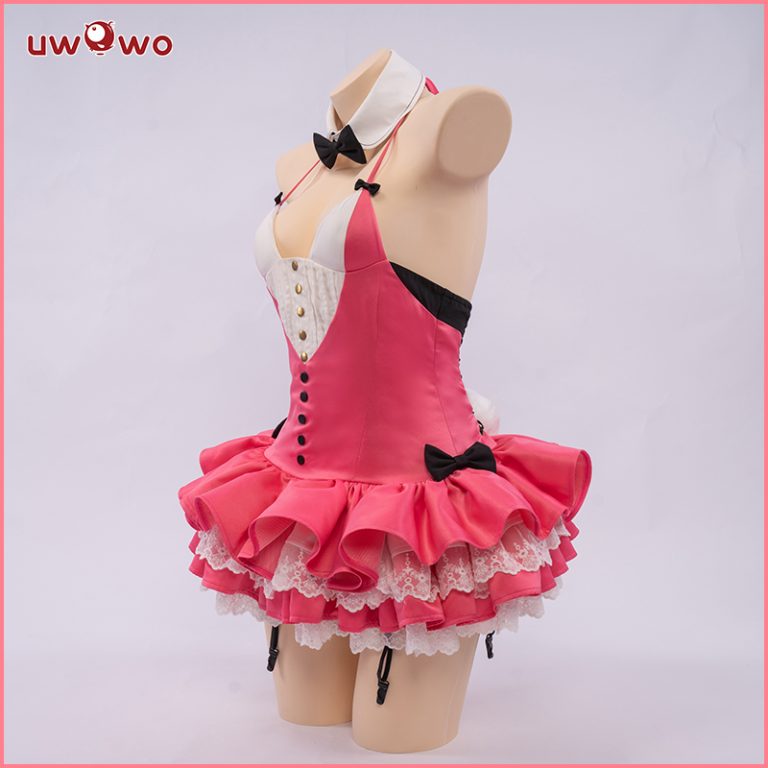 Uwowo Bunny Cosplay Costume Sexy Bodysuit Pink Cute Rabbit Binding Collection Ver Girl Dress ...
