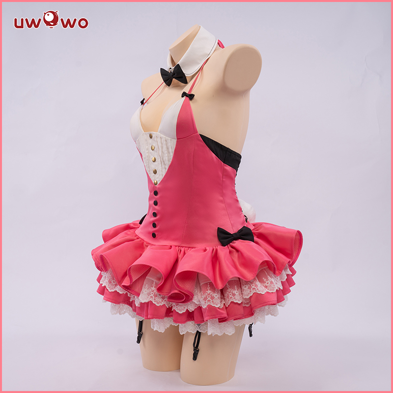 Uwowo Bunny Cosplay Costume Sexy Bodysuit Pink Cute Rabbit Binding ...