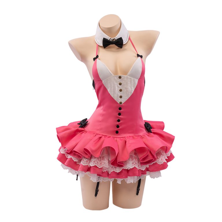 Uwowo Bunny Cosplay Costume Sexy Bodysuit Pink Cute Rabbit Binding Collection Ver Girl Dress ...