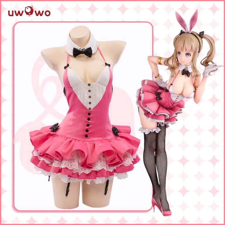 Uwowo Bunny Cosplay Costume Sexy Bodysuit Pink Cute Rabbit Binding Collection Ver Girl Dress ...