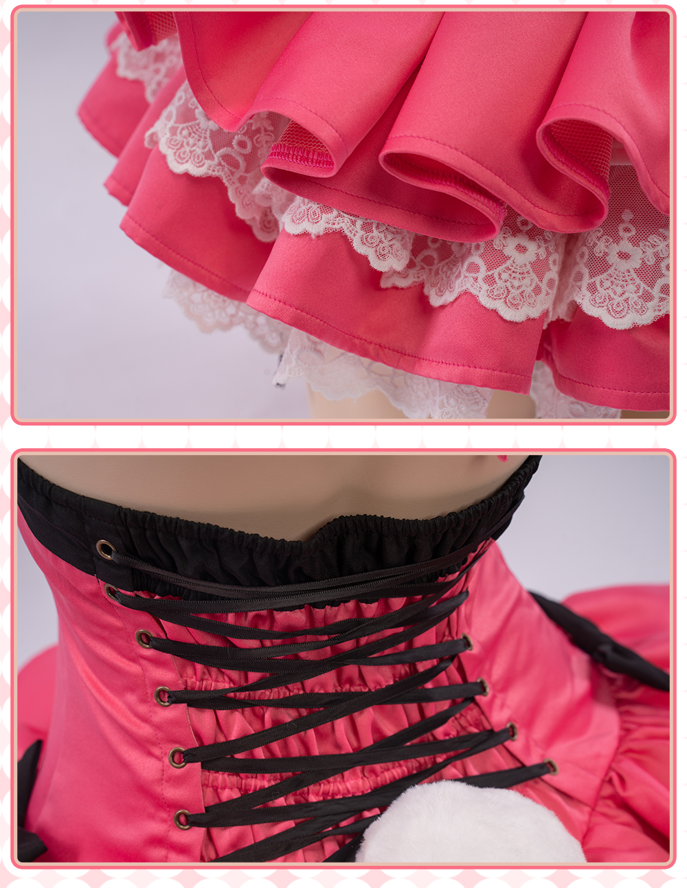 Uwowo Bunny Cosplay Costume Sexy Bodysuit Pink Cute Rabbit Binding ...