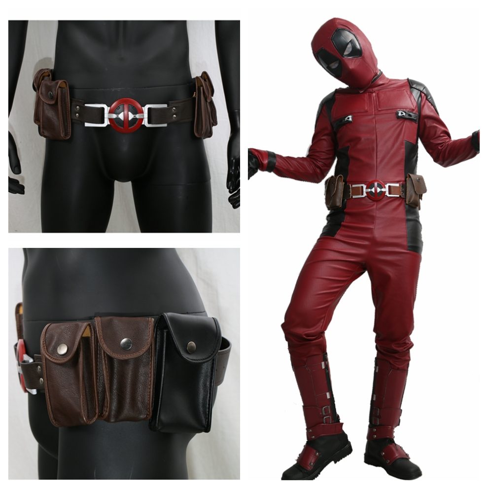 Coslive Movie Cosplay Deadpool Costume Prop Belt Version Leather With 4 ...