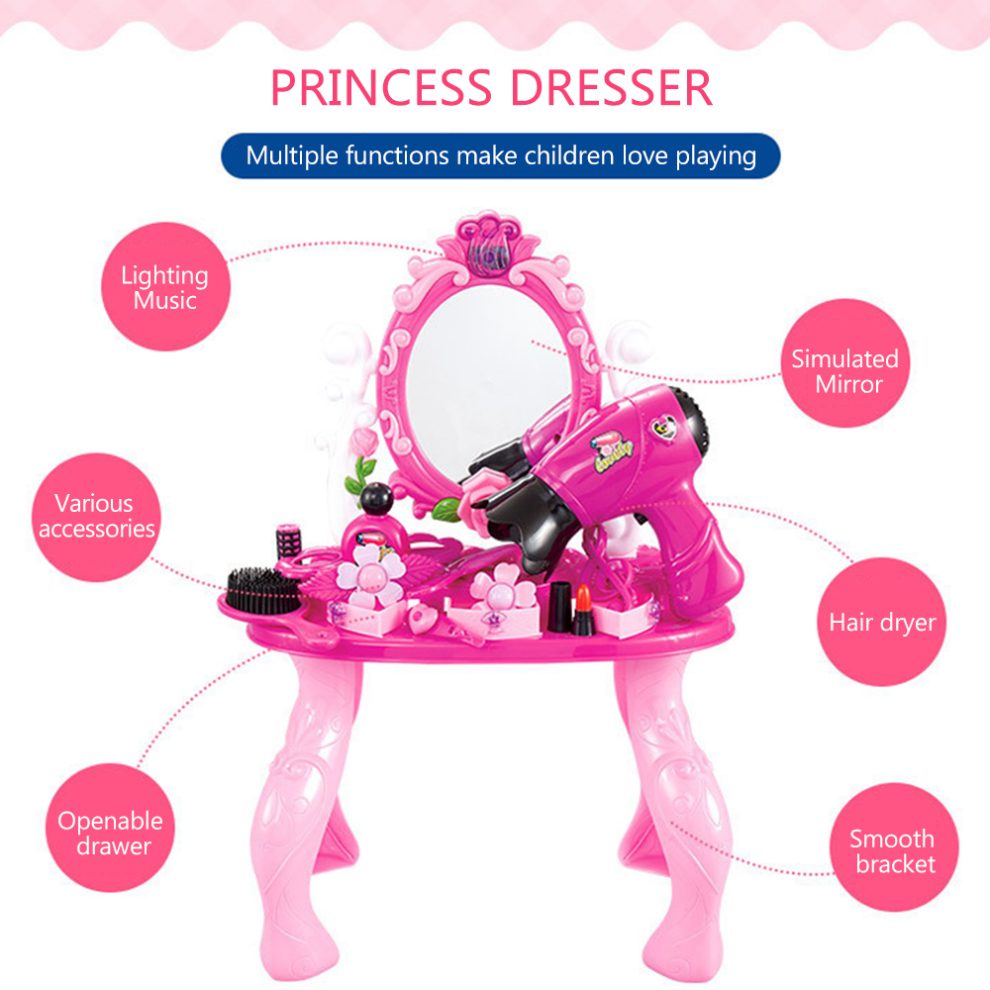 13pcs Princess Set Simulation Dressing Table Children Beauty Makeup Toy ...