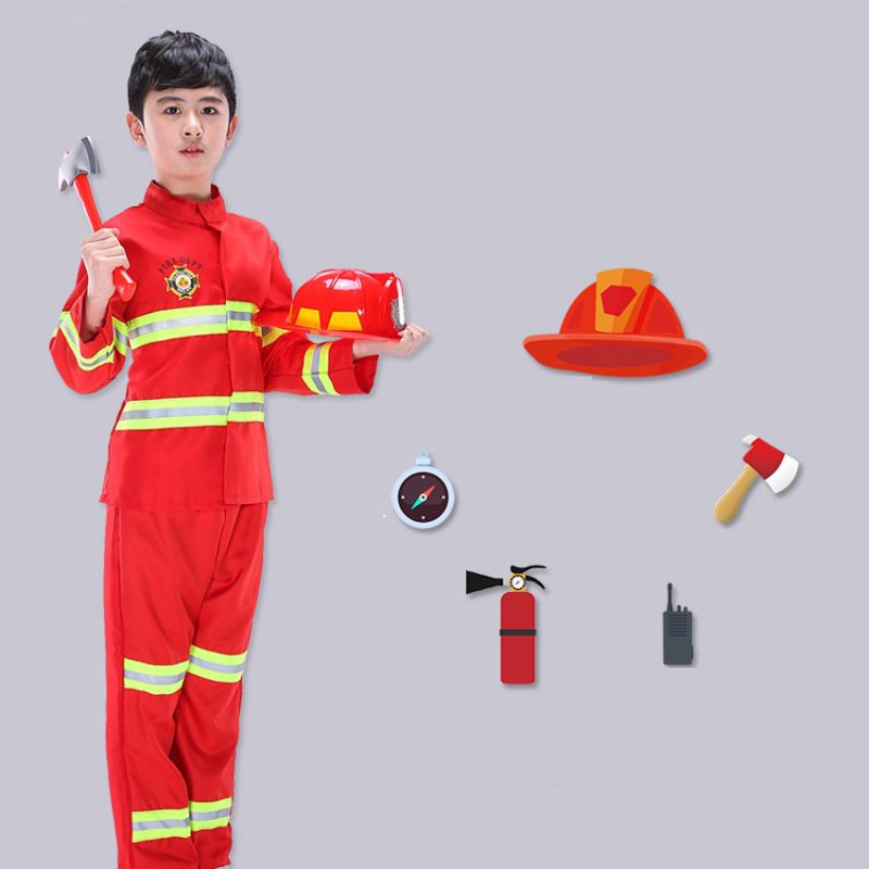 Kids Firefighter Costumes Baby Boys Clothing Set Halloween Party ...