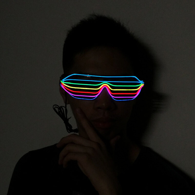 Led Neon Party Glasses Flashing Shutter Rave Eyewear For Halloween ...