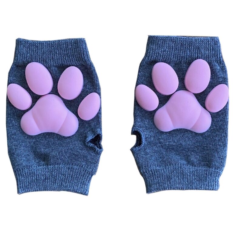 3d Silicone Cat Claw Fingerless Mittens Knitted Paw Gloves For ...